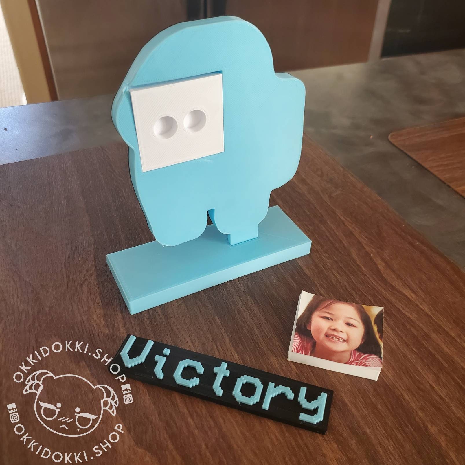 Trophy Picture Frame AmongUs Video Game Cyan Astronaut | Etsy