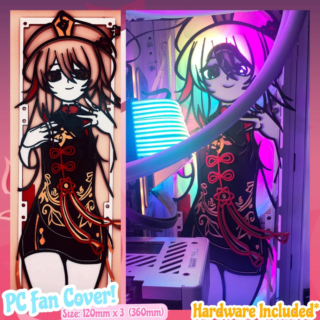 Hutao Genshin Color PC Gaming Fan Shroud / Grill / Fan Cover Breathable ...