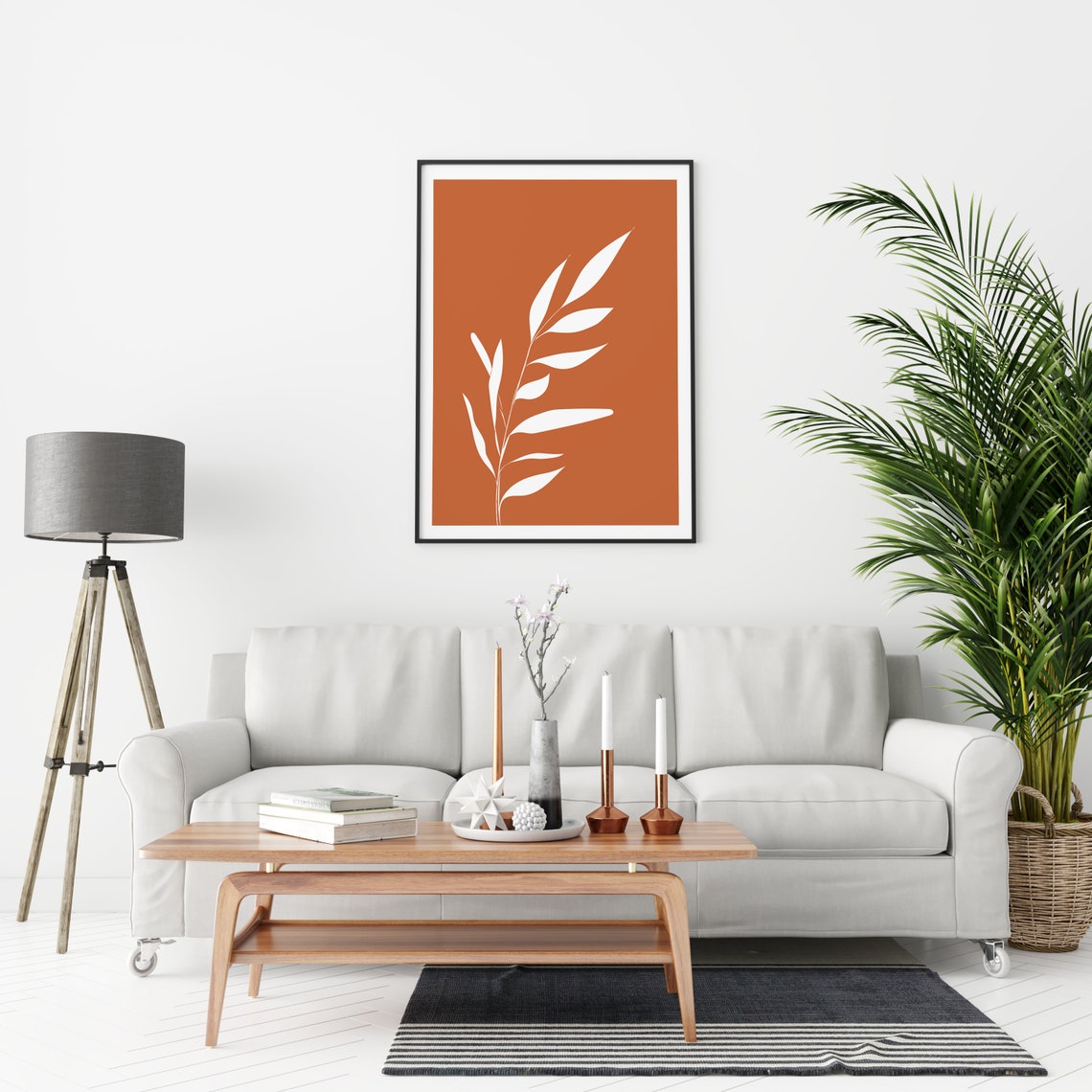 Minimalist Botanical Line Art Print | Plant Wall Decor (digital ...