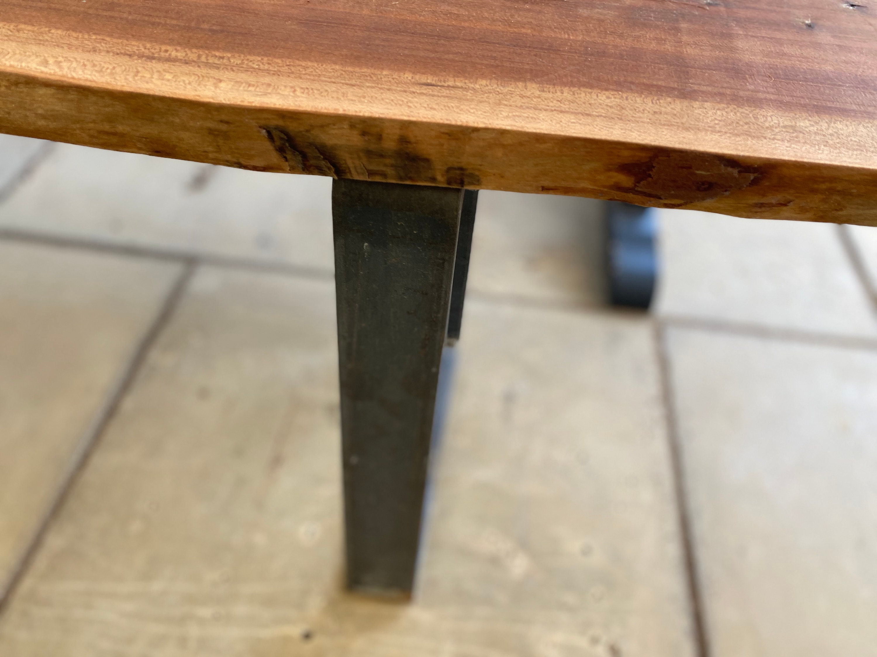 Live Edge Bench 5 Feet Stunning Hand Bent Metal Legs - Etsy