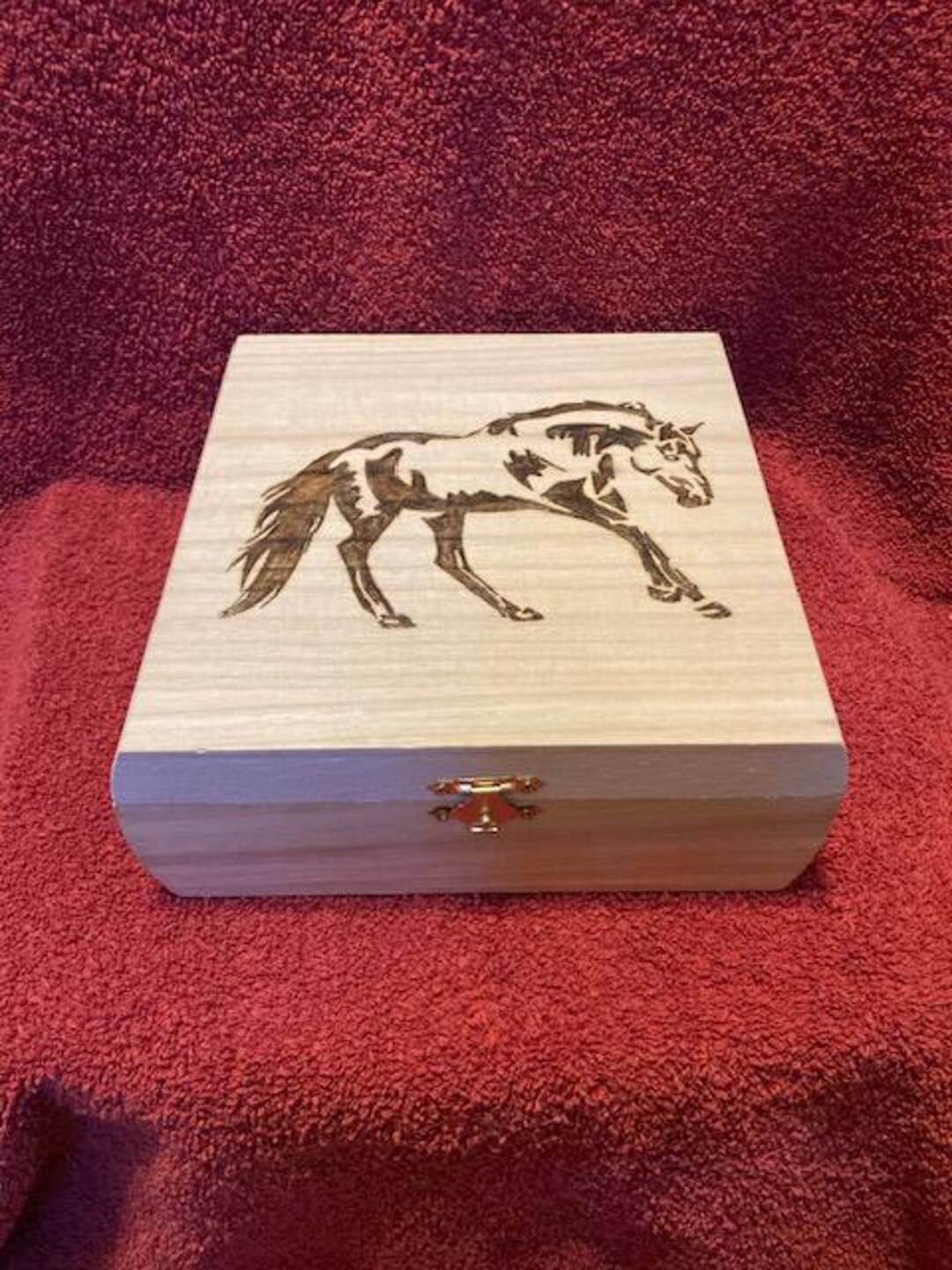 Quarter Horse Wood Burned Jewelry Box, Horse Wood Jewelry Box, Quarter ...