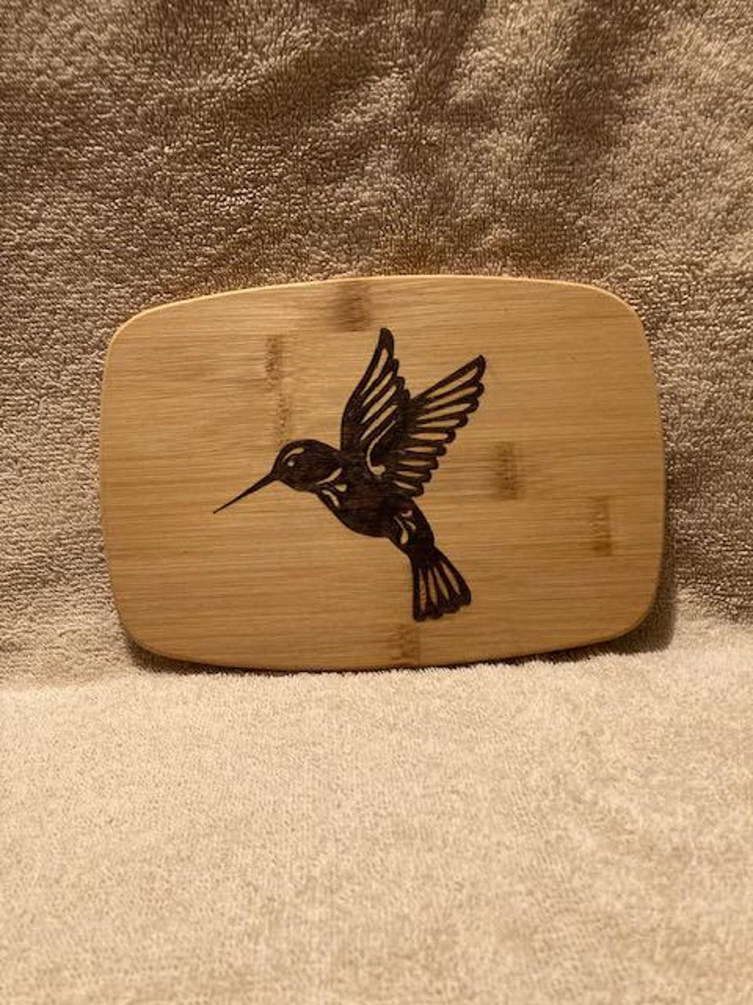 Hummingbird Wood Burned Cutting Board, Hummingbird Bamboo Cutting Board ...