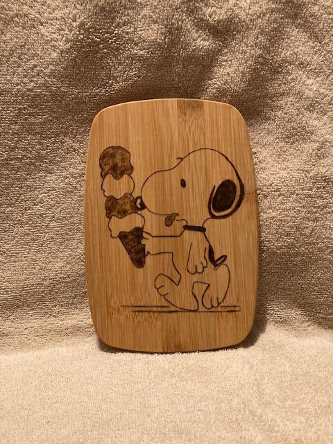 Snoopy Wood Burned Cutting Board, Cartoon Dog Bamboo Cutting Board ...