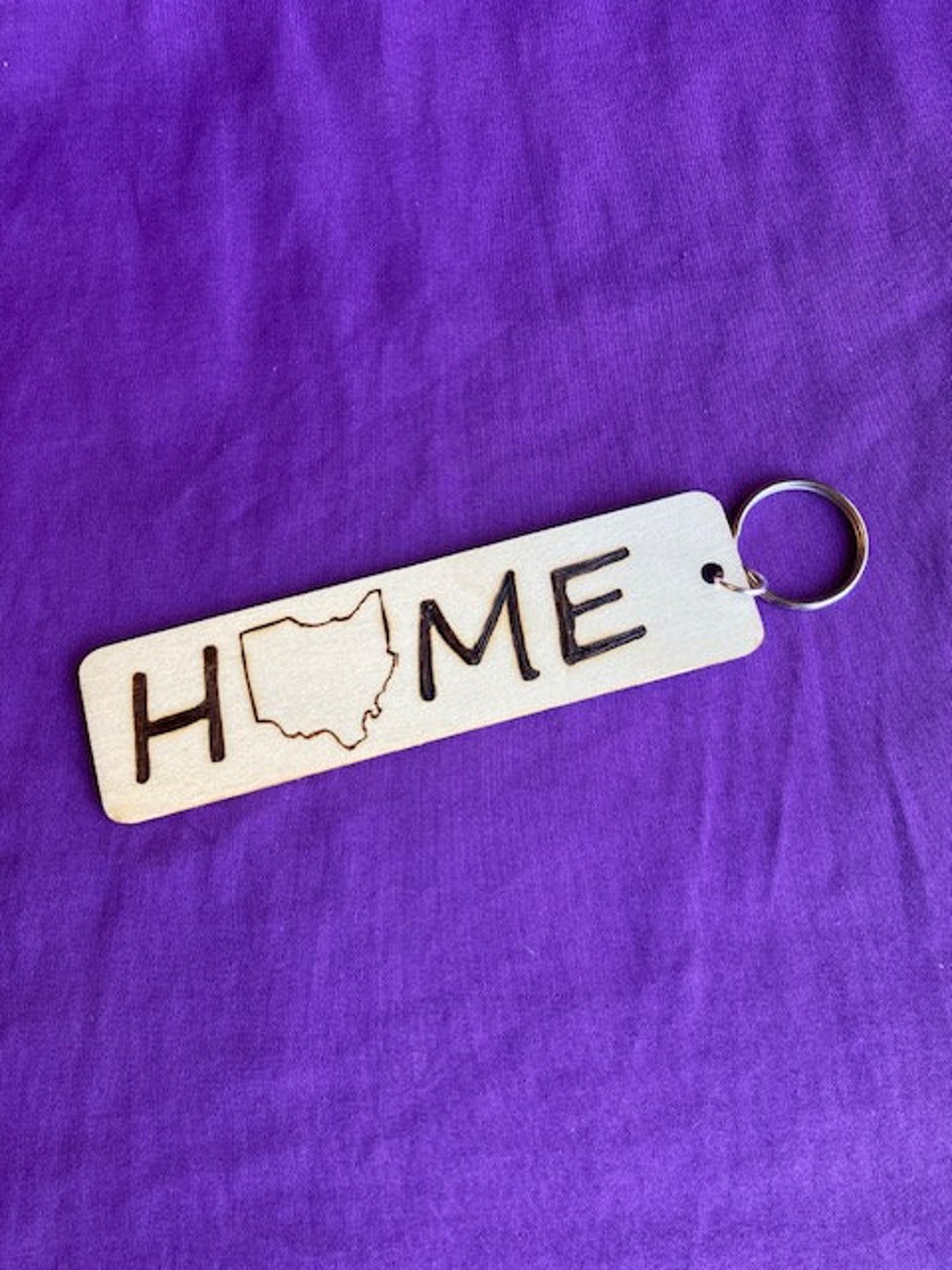 Wood Burned Home Ohio Keychain, Wood Burned Large Ohio Keychain, Wood ...