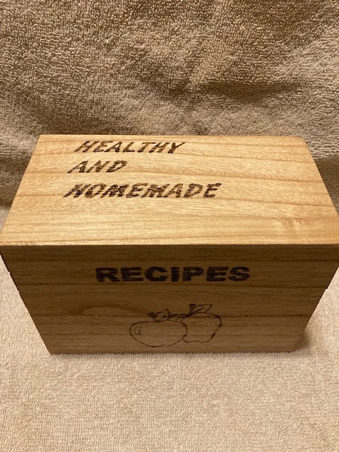 Apple Wood Burned Recipe Box, Apple Wooden Recipe Box, Apples Recipe ...