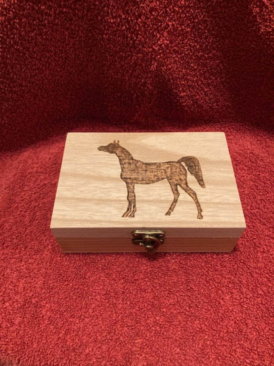 Arabian Horse Wood Burned Jewelry Box, Horse Wood Trinket Box, Arabian ...