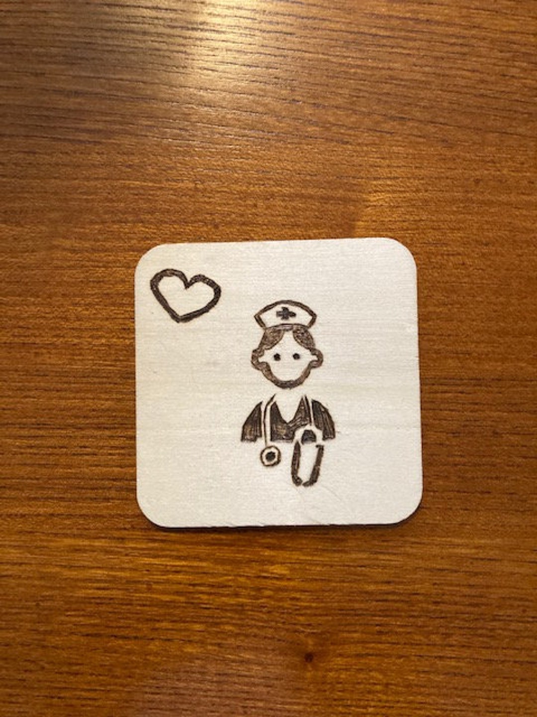 Nurse Wood Burned Magnet Wooden Nurse Magnet Nurse - Etsy