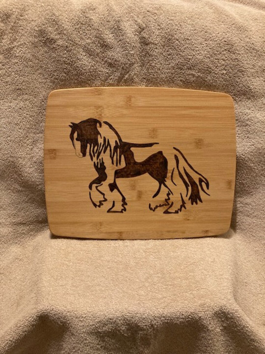 Gypsy Vanner Wood Burned Cutting Board Gypsy Horse Bamboo - Etsy