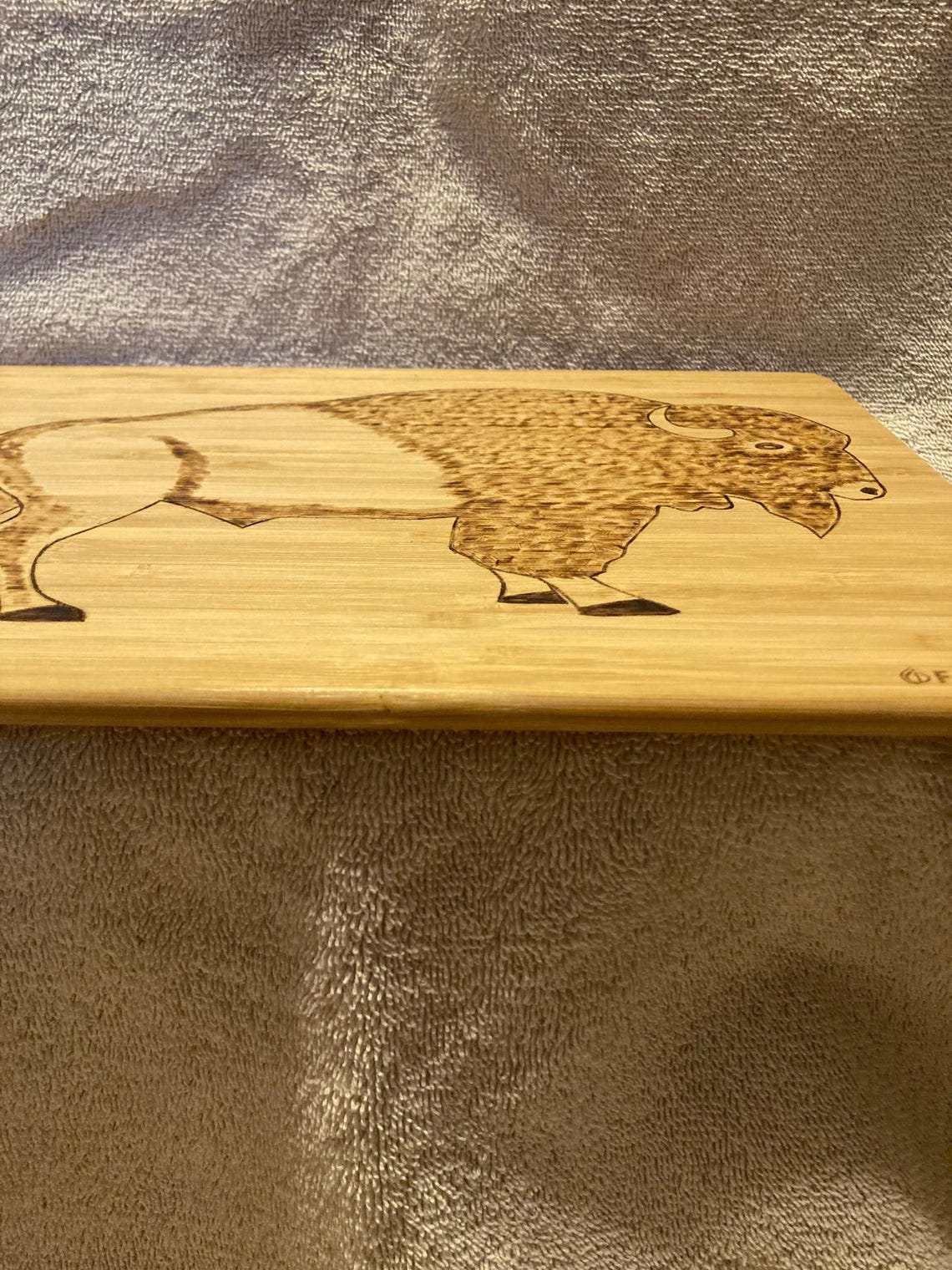 Buffalo Wood Burned Bamboo Cutting Board, Buffalo Serving Board ...