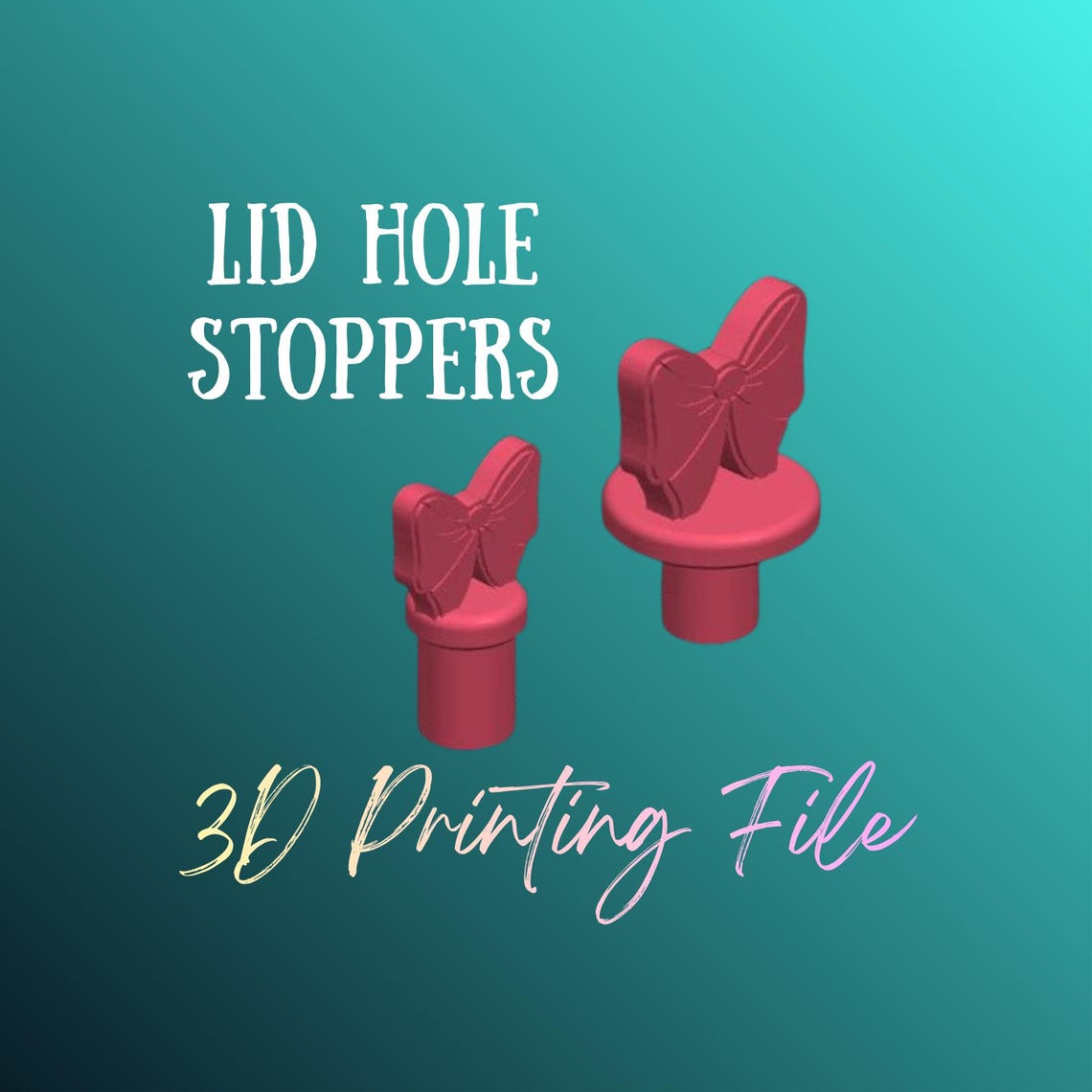 DIGITAL FILE - Bow Tumbler Lid Stoppers - STL - 3MF - 3D Printing - Etsy