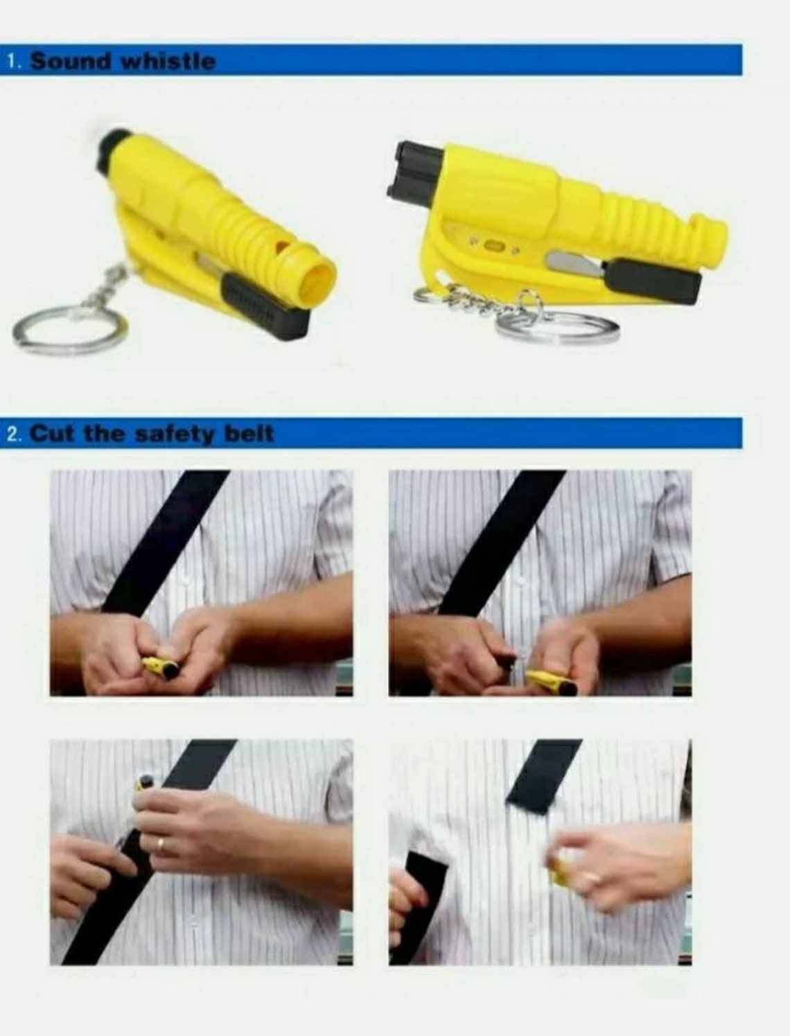 3 in 1 Rescue Me Car Emergency Keyring New Car Driver Gift - Etsy UK