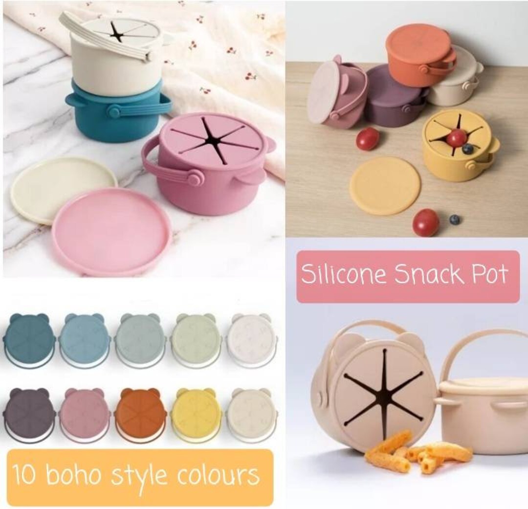 Snack Pot With Lid Soft Silicone Snacking Cup Montessori Gifts-baby ...