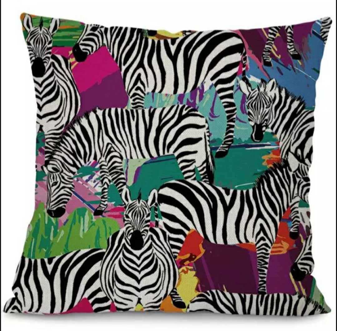 Zebra Cushion Cover/animal Print Decorative Cushion Cover/home Decor ...