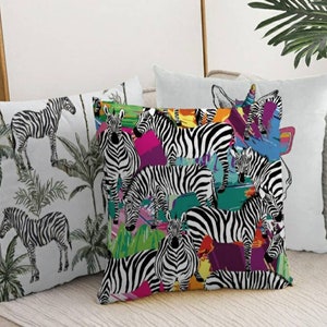 Zebra Cushion Cover/animal Print Decorative Cushion Cover/home Decor ...