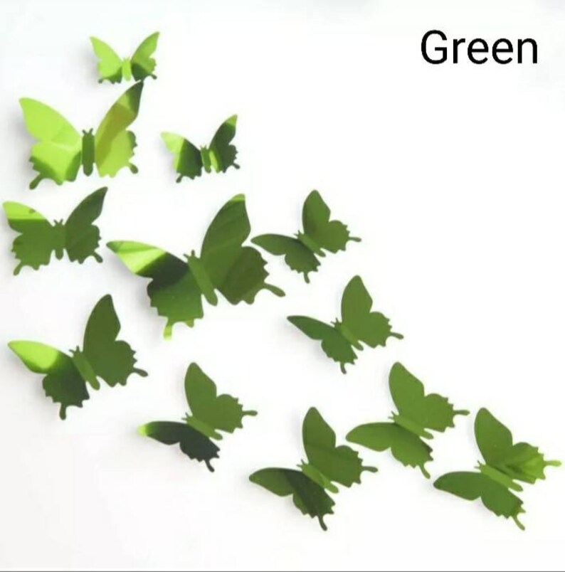 X12 3D Butterfly Wall Stickers Set Reflective Butterflies Gold - Etsy UK