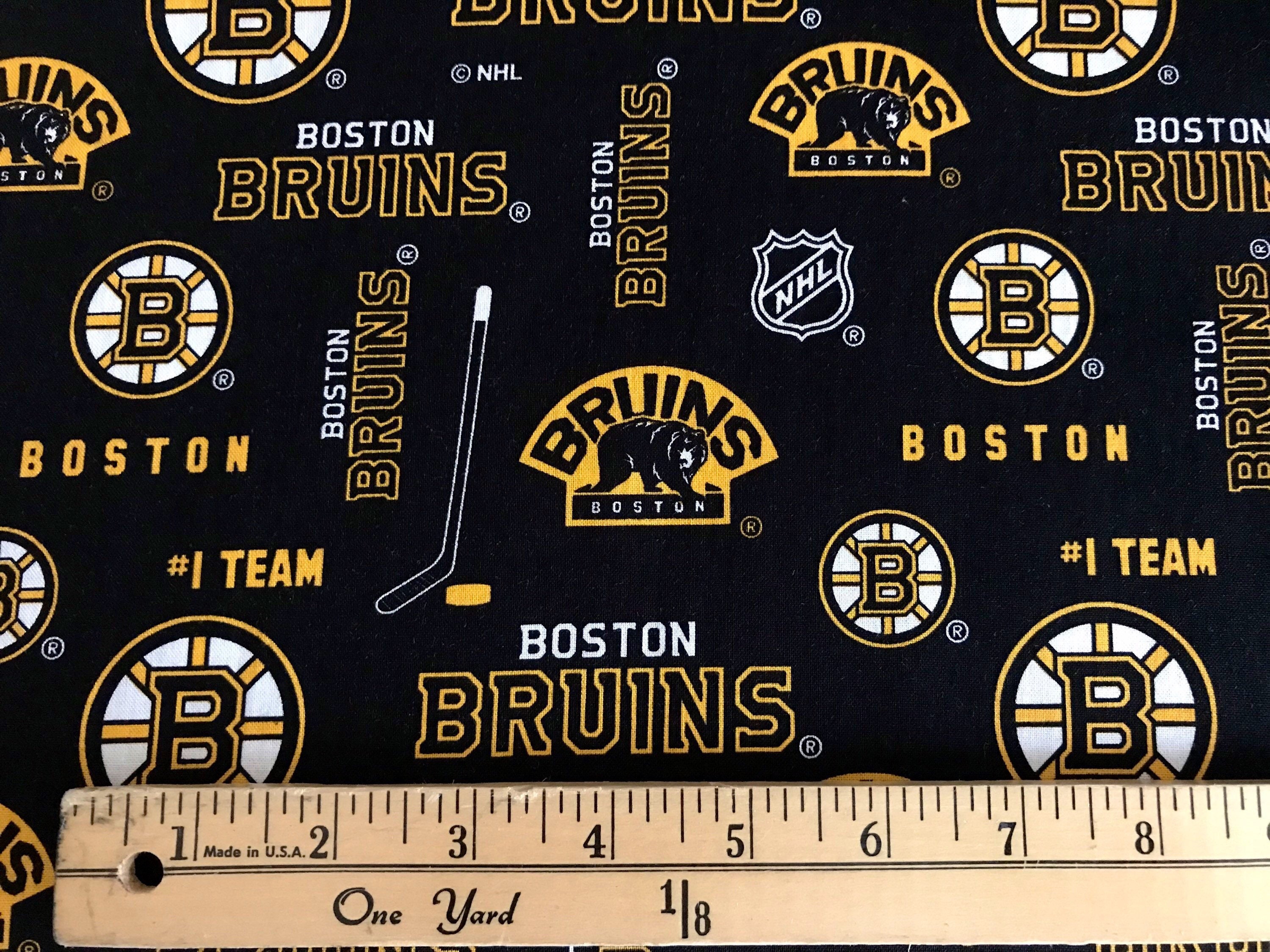NHL Boston Bruins Logo Ice Hockey Fabric, Fat Eighth, 9”x 22” Piece ...