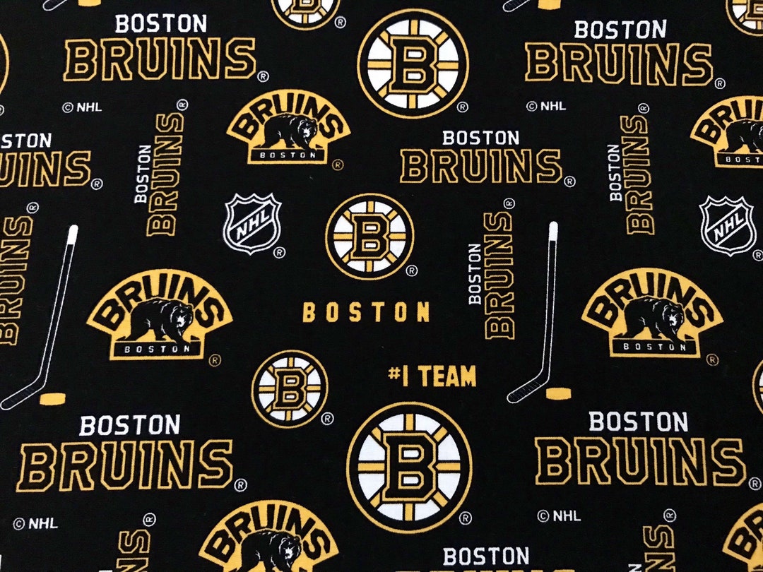 NHL Boston Bruins Logo Ice Hockey Fabric, Fat Eighth, 9”x 22” Piece ...