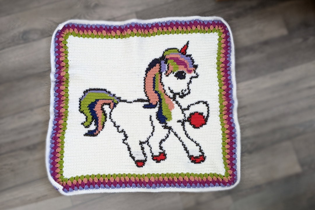 Crochet Unicorn Baby Blanket Pattern | Unicorn Graph Pattern for a Baby ...