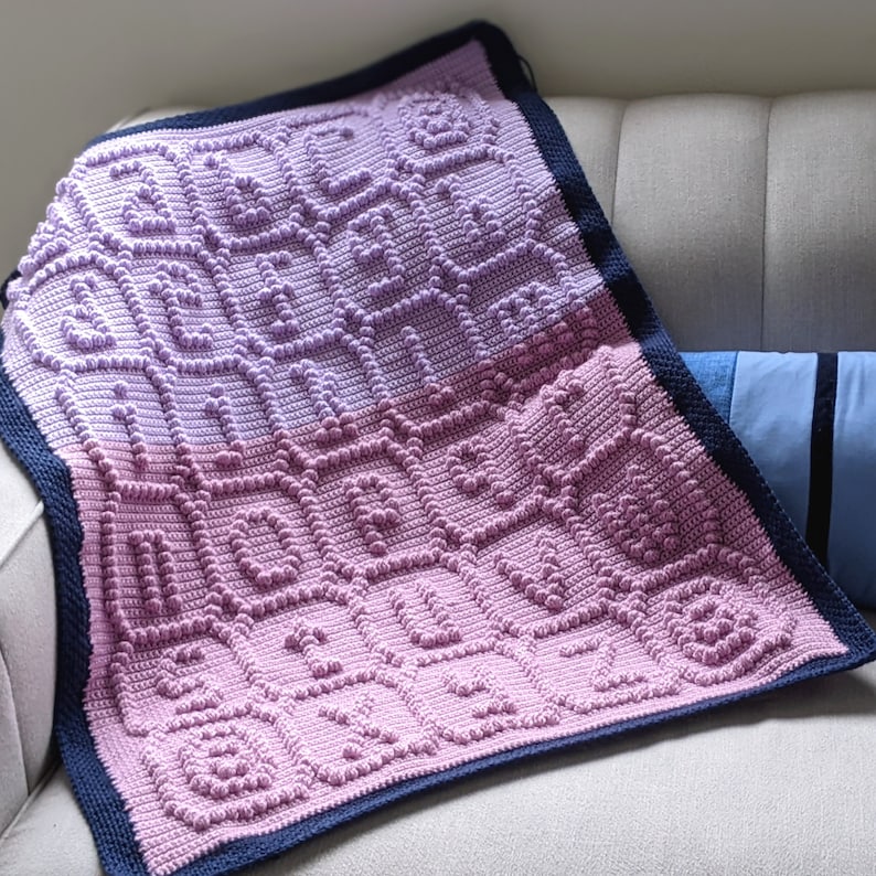Lowercase Alphabet Baby Afghan, Bobble Stitch Crochet Pattern, Written ...