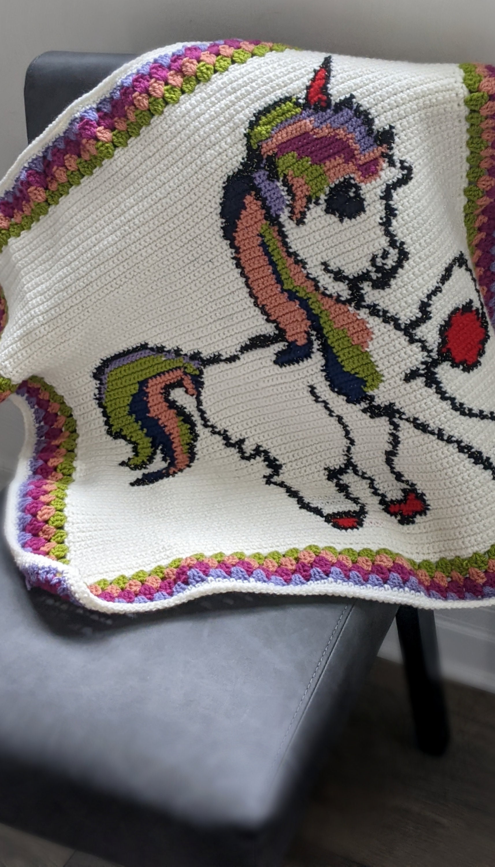 Crochet Unicorn Baby Blanket Pattern | Unicorn Graph Pattern for a Baby ...