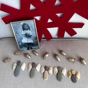 Set of 5 Pebble Angels for DIY, Guardian Angel Pebble Picture, Family ...