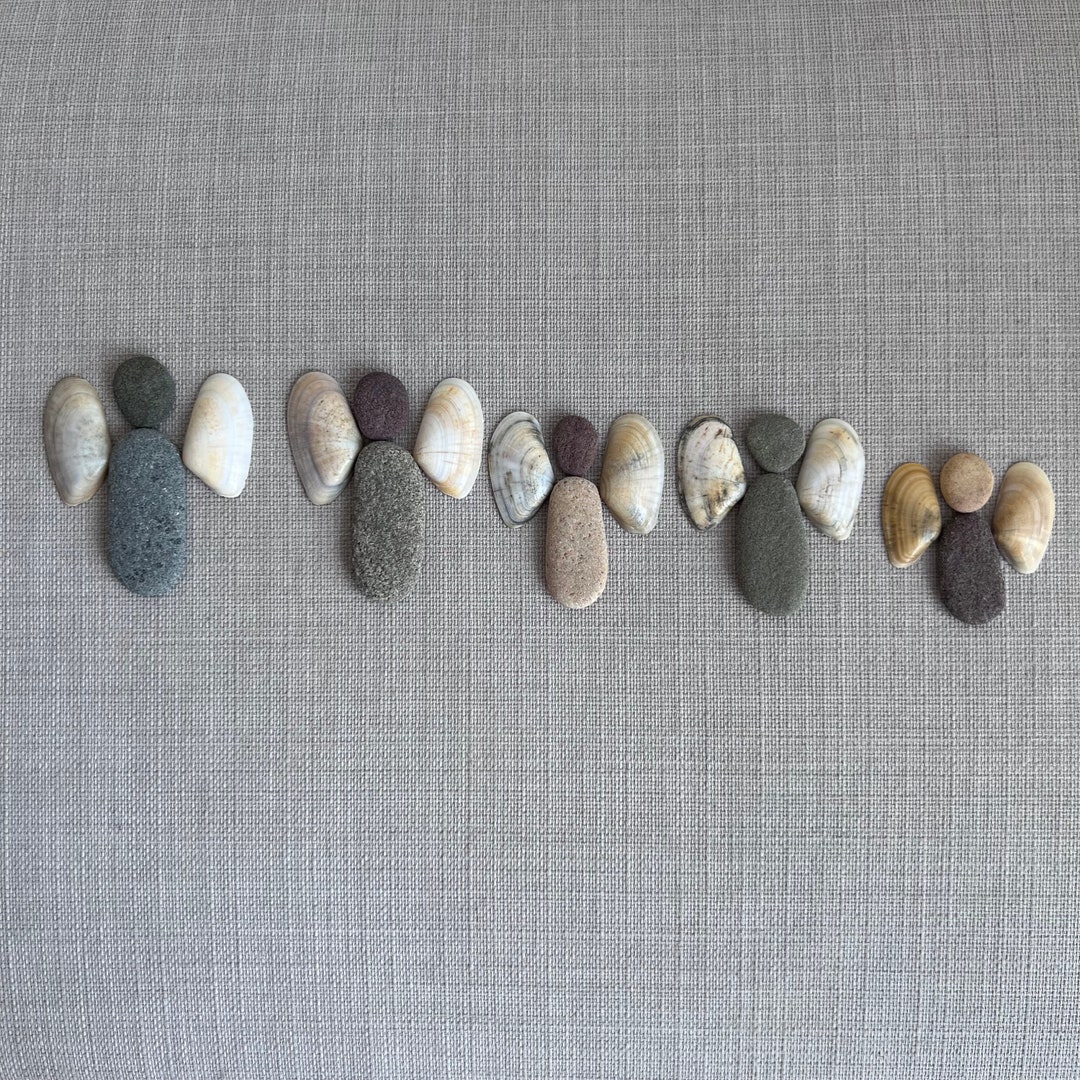Set of 5 Pebble Angels for DIY, Guardian Angel Pebble Picture, Family ...
