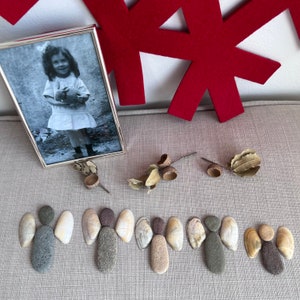 Set of 5 Pebble Angels for DIY, Guardian Angel Pebble Picture, Family ...