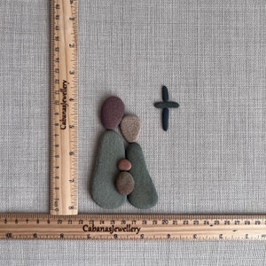 Family of 3 Christian Pebble Art for DIY, Catholic Wall Art, Newborn ...
