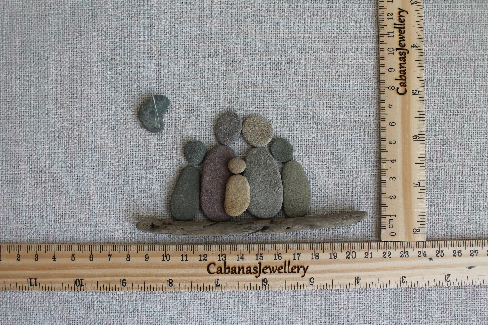Family of 5 at Moonlight Pebble Art Kit Supply Family Pebble - Etsy