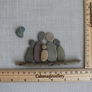 Family of 5 at Moonlight Pebble Art Kit Supply, Anniversary Family Gift ...