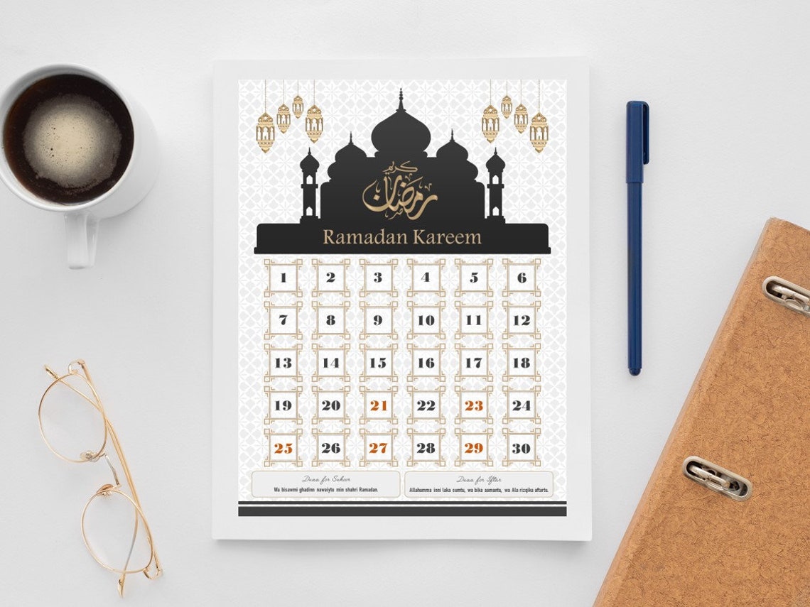 Ramadan Tracker Ramadan Calendar Printable Tracker - Etsy