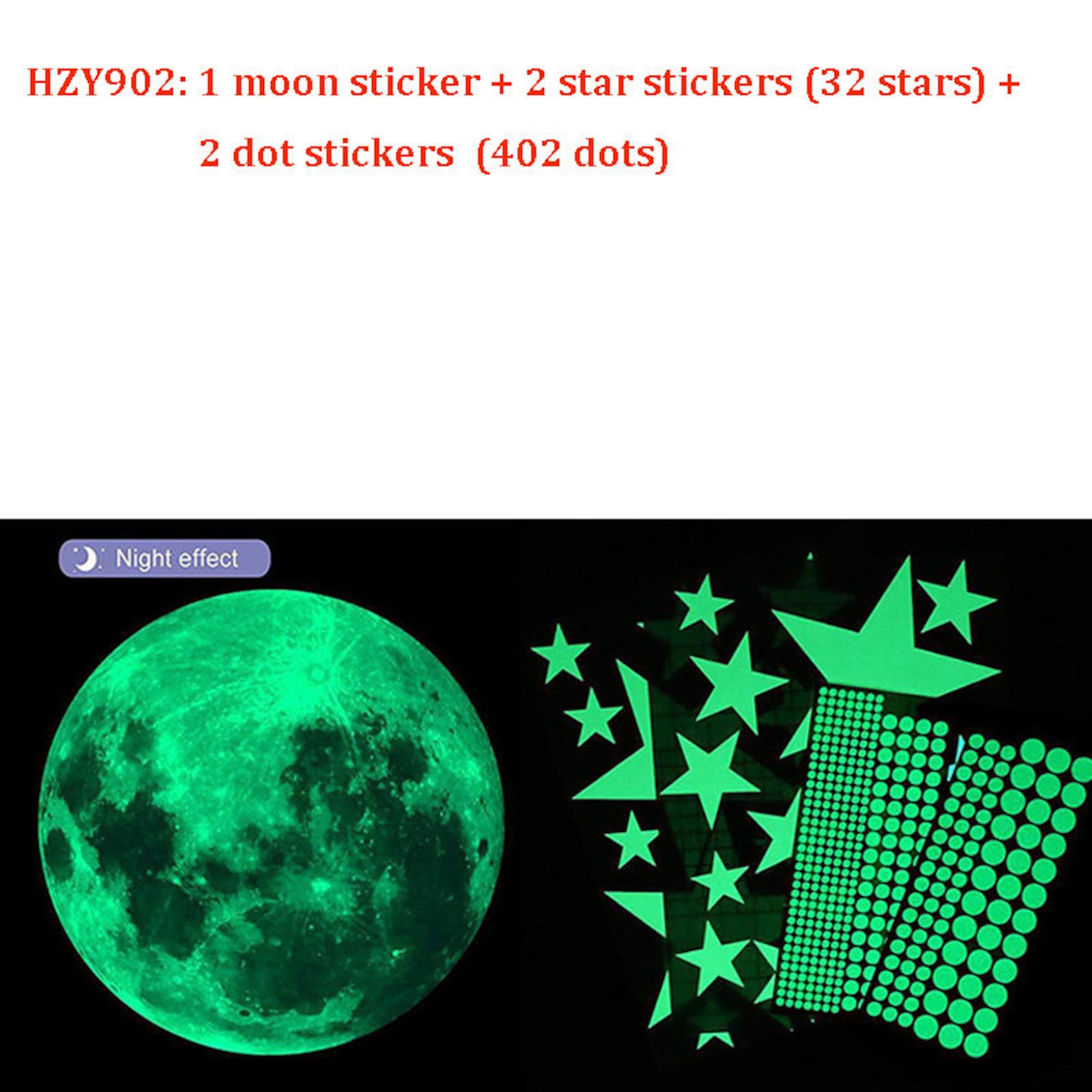 Moon Sticker Pack Aesthetic Glow in the Dark Stars Wall | Etsy