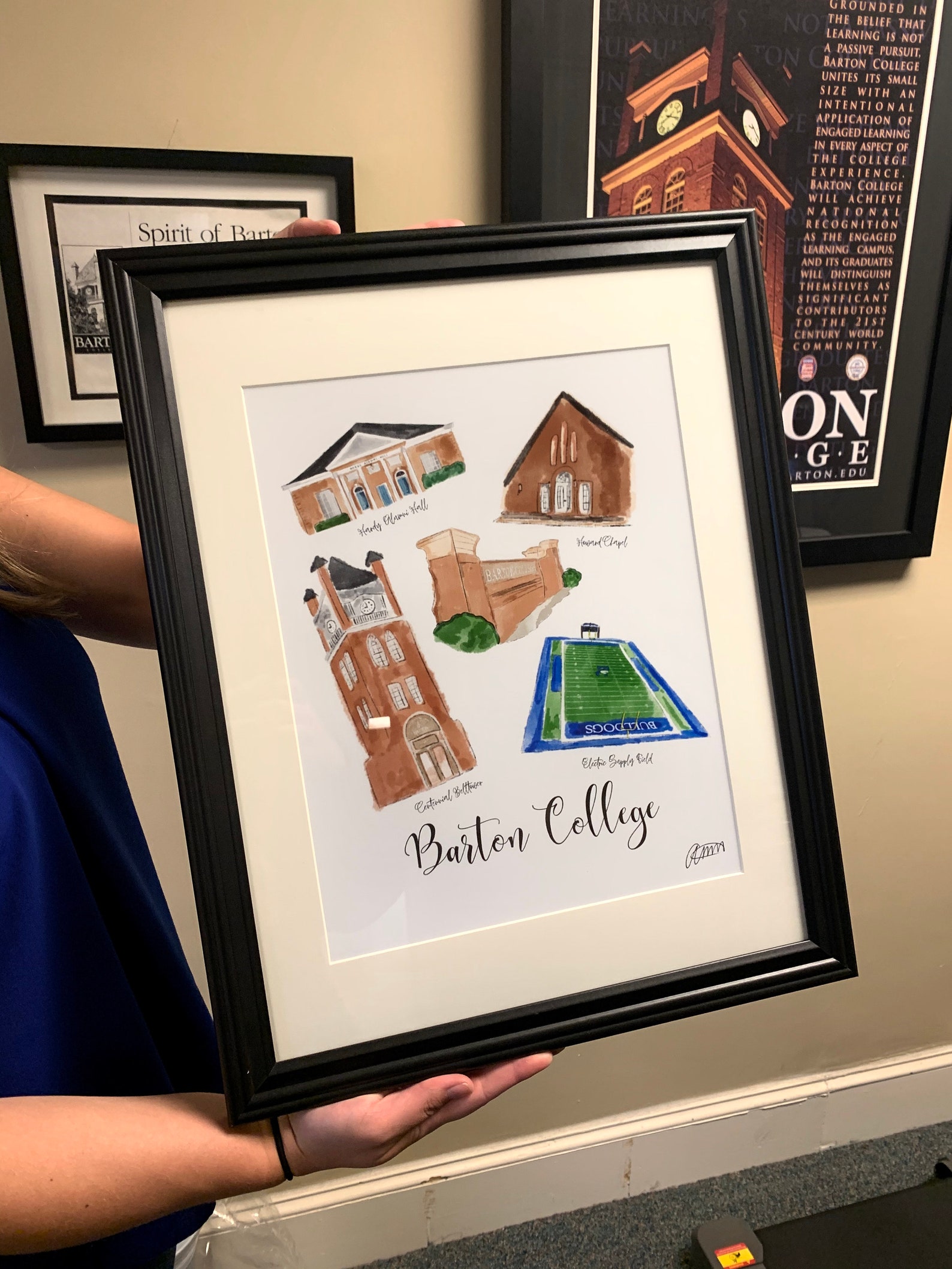 Barton College Art Print, Digital Watercolor Barton College Print ...