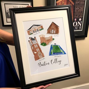 Barton College Art Print, Digital Watercolor Barton College Print ...