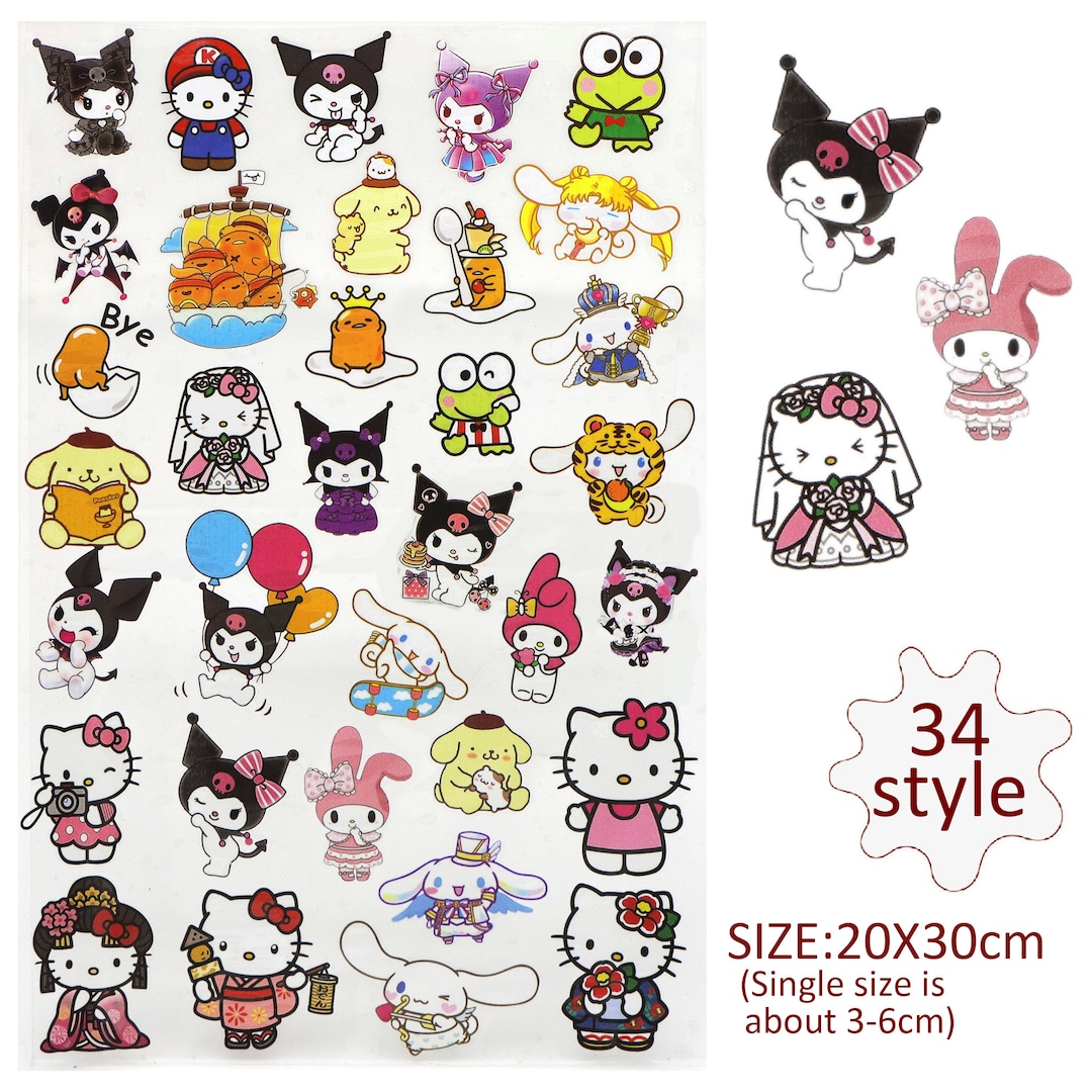 34pcs Cartoon Series Transparent Waterproof Sticker, Scrapbooking ...