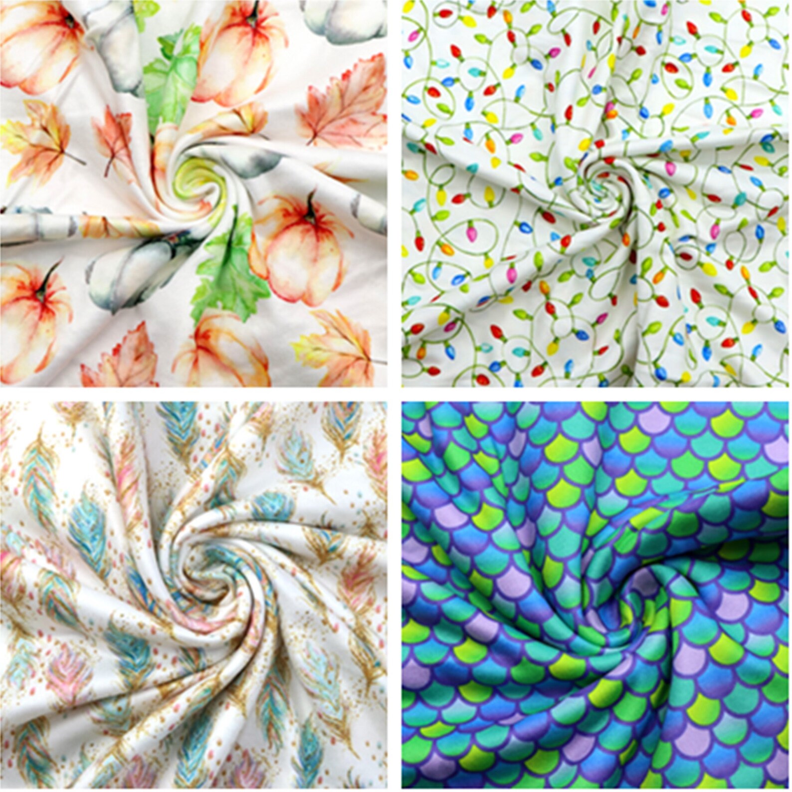 Double Brushed Poly Knit Fabric 4 Way Stretch by the Yard,pumpkin Bulbs ...