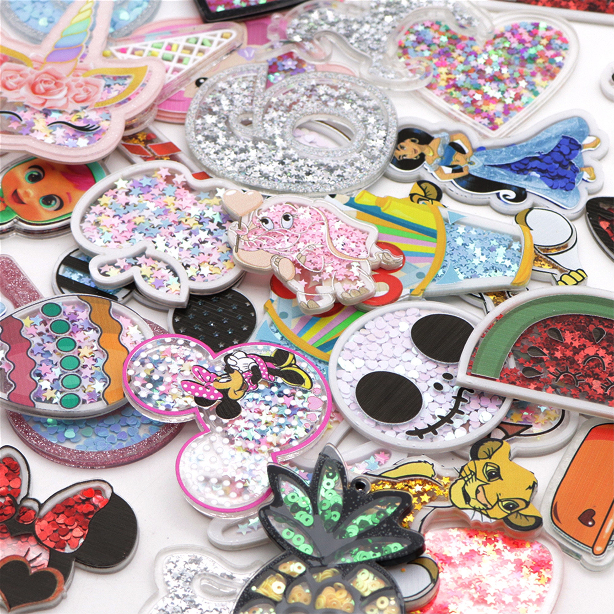 10pcs/pack Sequin Quicksand Acrylic Shakers Set RANDOM Shape - Etsy