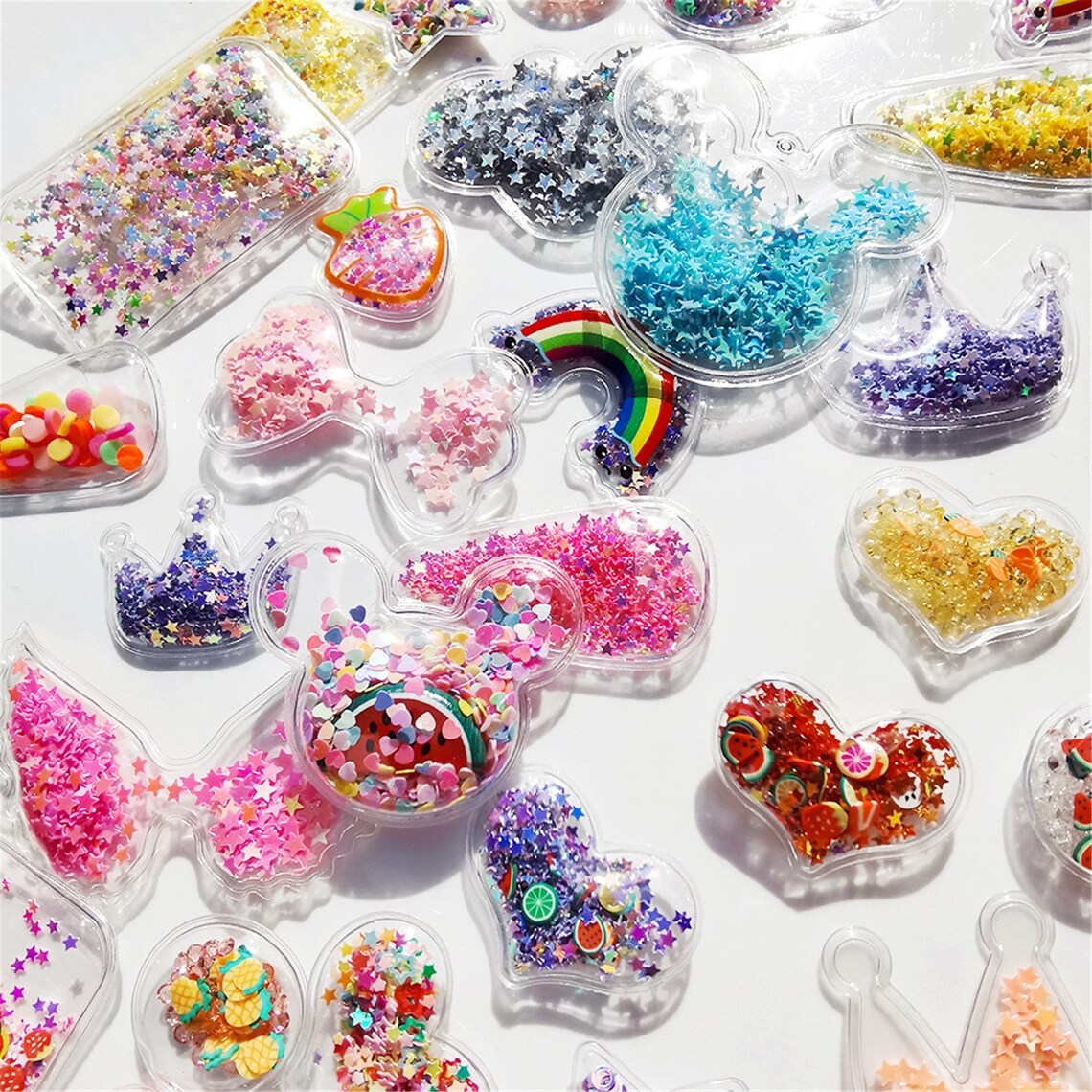 20pcs/pack Polymer Clay Sequins Filled Shakers RANDOM Shape - Etsy