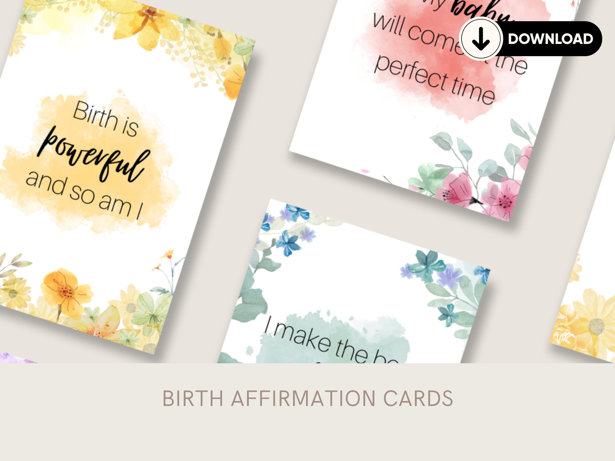 Printable Birth Affirmation Cards | Affirmations for Birth | Birth ...