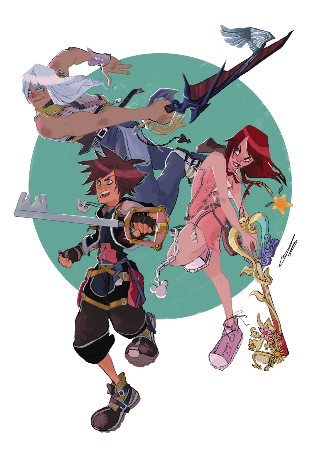Destiny Trio - Kingdom Hearts - Art Print - Etsy