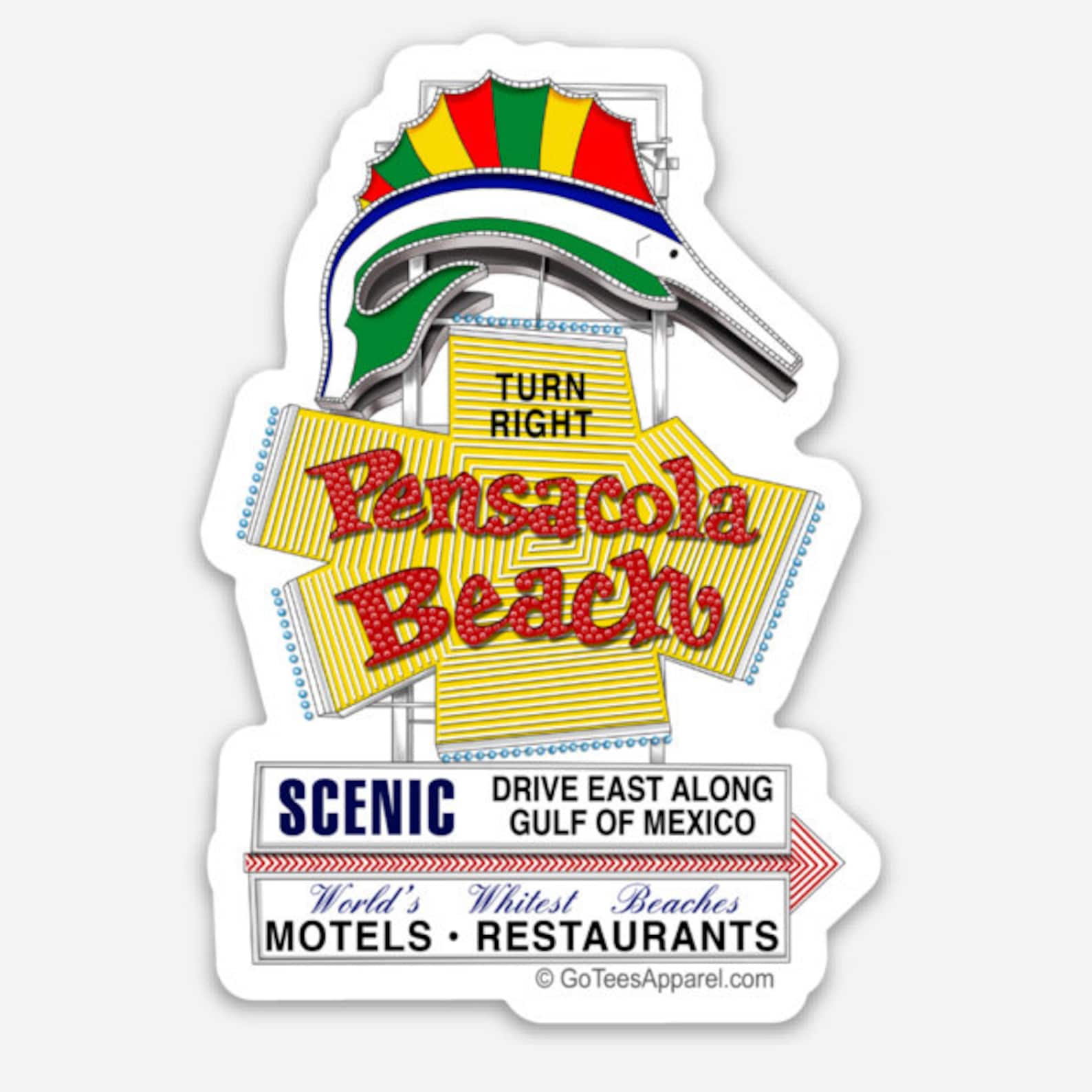 Pensacola Beach Sign Die Cut Sticker - Etsy