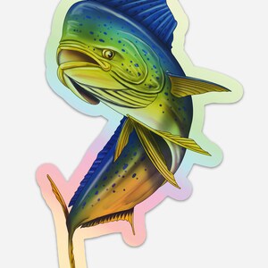 Bull Mahi-mahi Fish - Holographic Sticker - Etsy