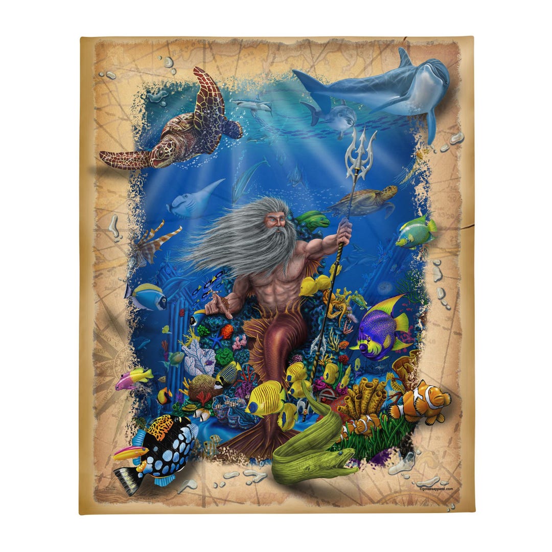 King Neptune - Throw Blanket - Etsy