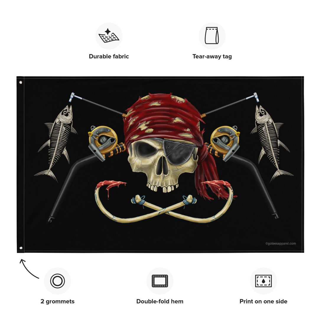 Fishing Pirate Flag - Etsy