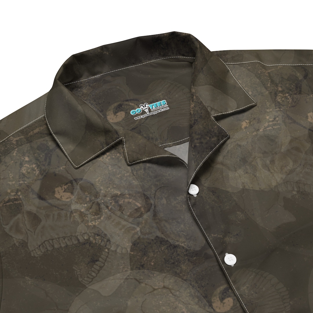 Skulls All Over Hawaiian - Unisex Button Shirt - Etsy