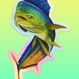 Bull Mahi-mahi Fish - Holographic Sticker - Etsy