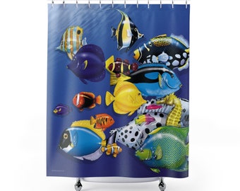 Tropical Fish Shower Curtains - Etsy
