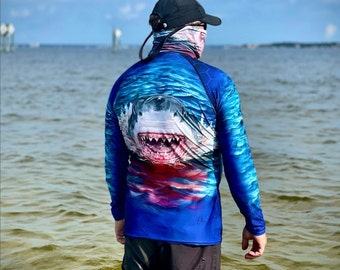 Shark Rash Guard - Etsy