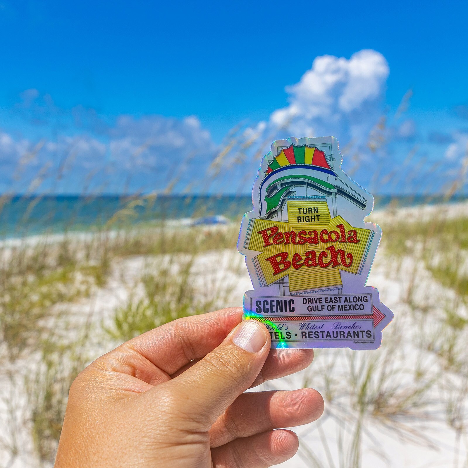 Pensacola Beach Sign Holographic Sticker - Etsy