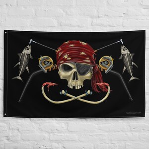 Fishing Pirate Flag - Etsy